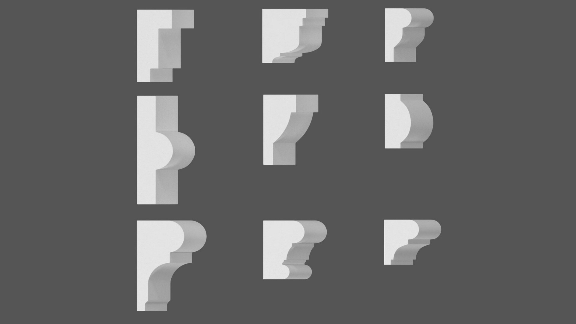 Set Molding Gypsum Part 3 3D Model - TurboSquid 2268613