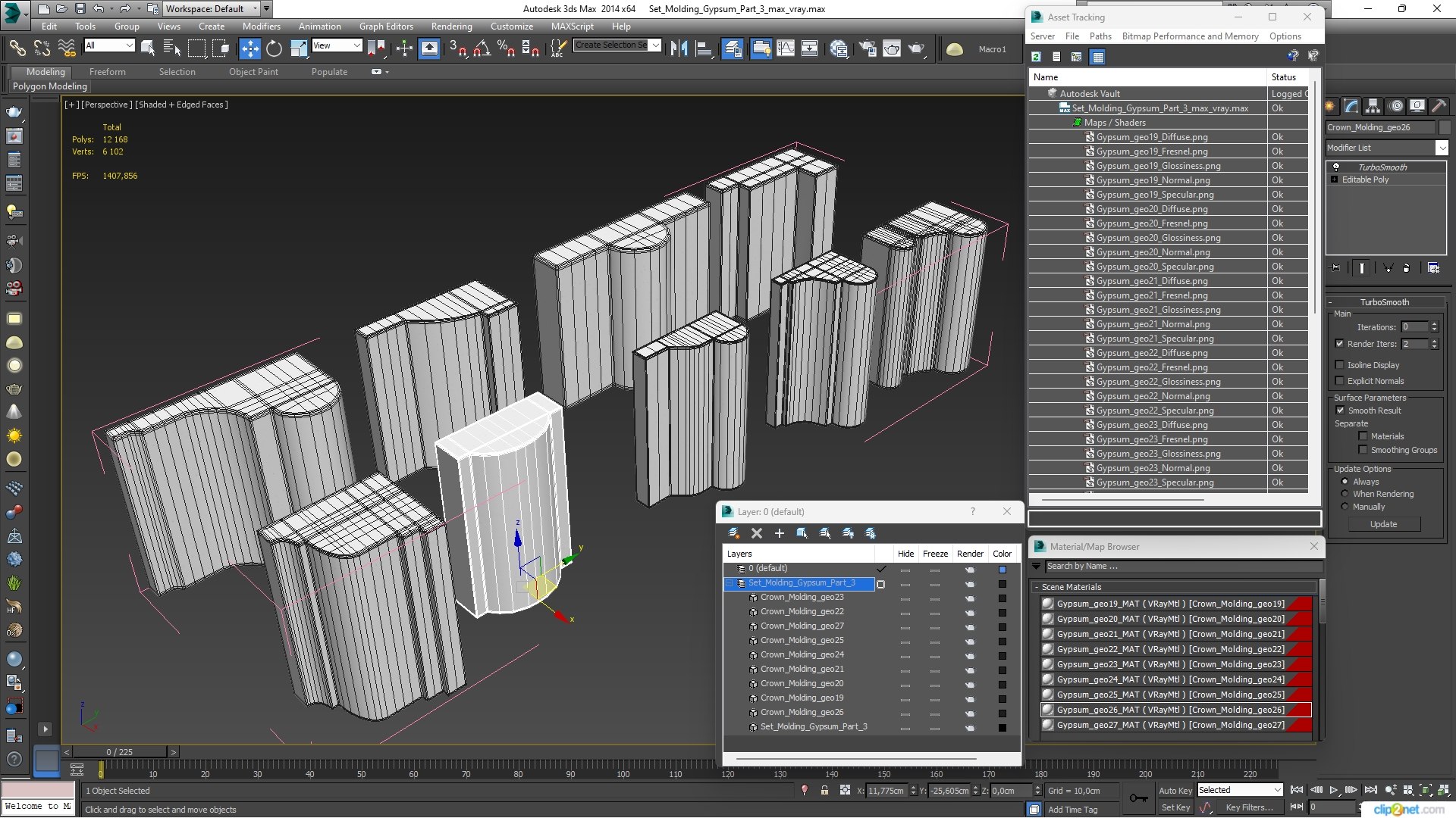 Set Molding Gypsum Part 3 3D Model - TurboSquid 2268613