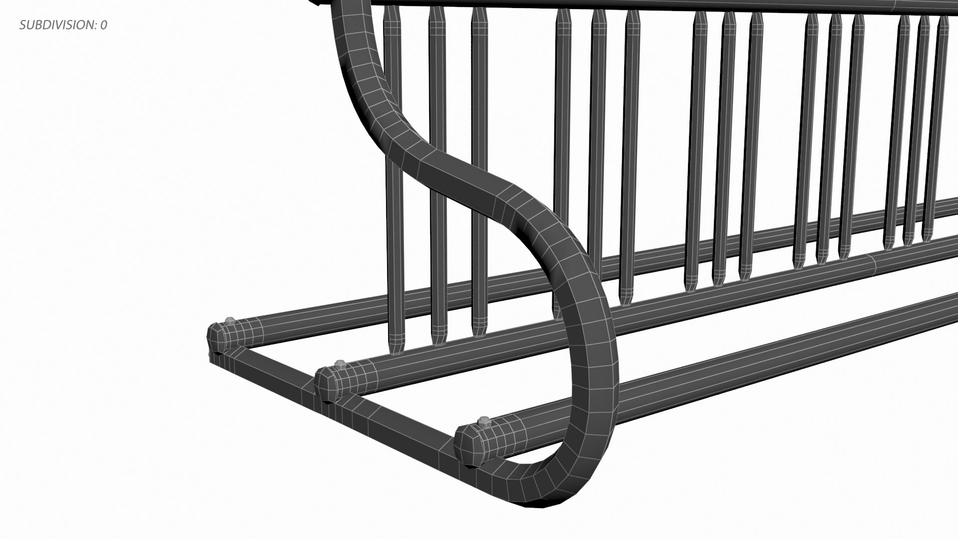 Double-Sided Grid Bike Rack 3D Model - TurboSquid 2222327