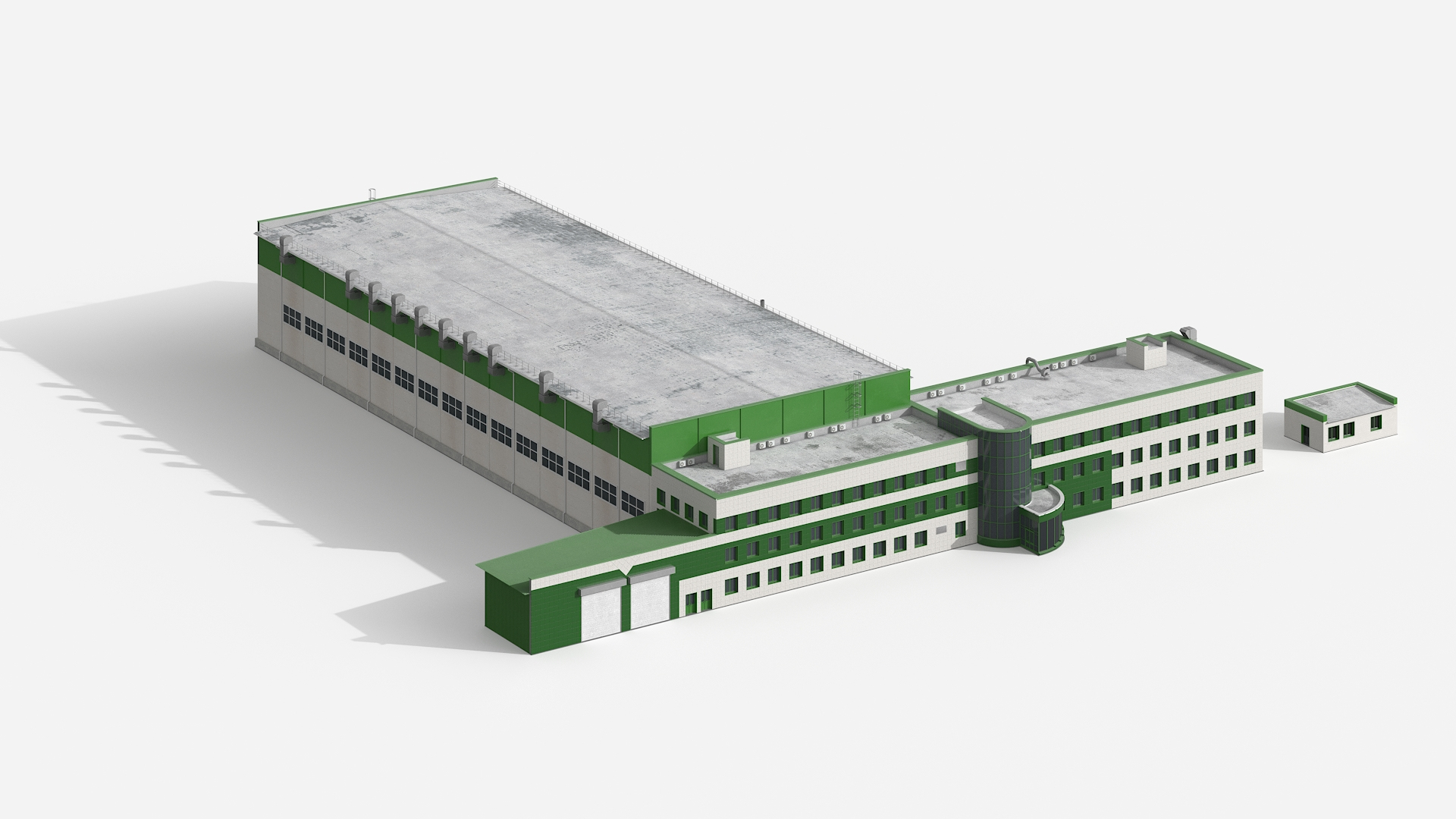 Factory Facility Administrative Building Rigged 3D Model - TurboSquid ...