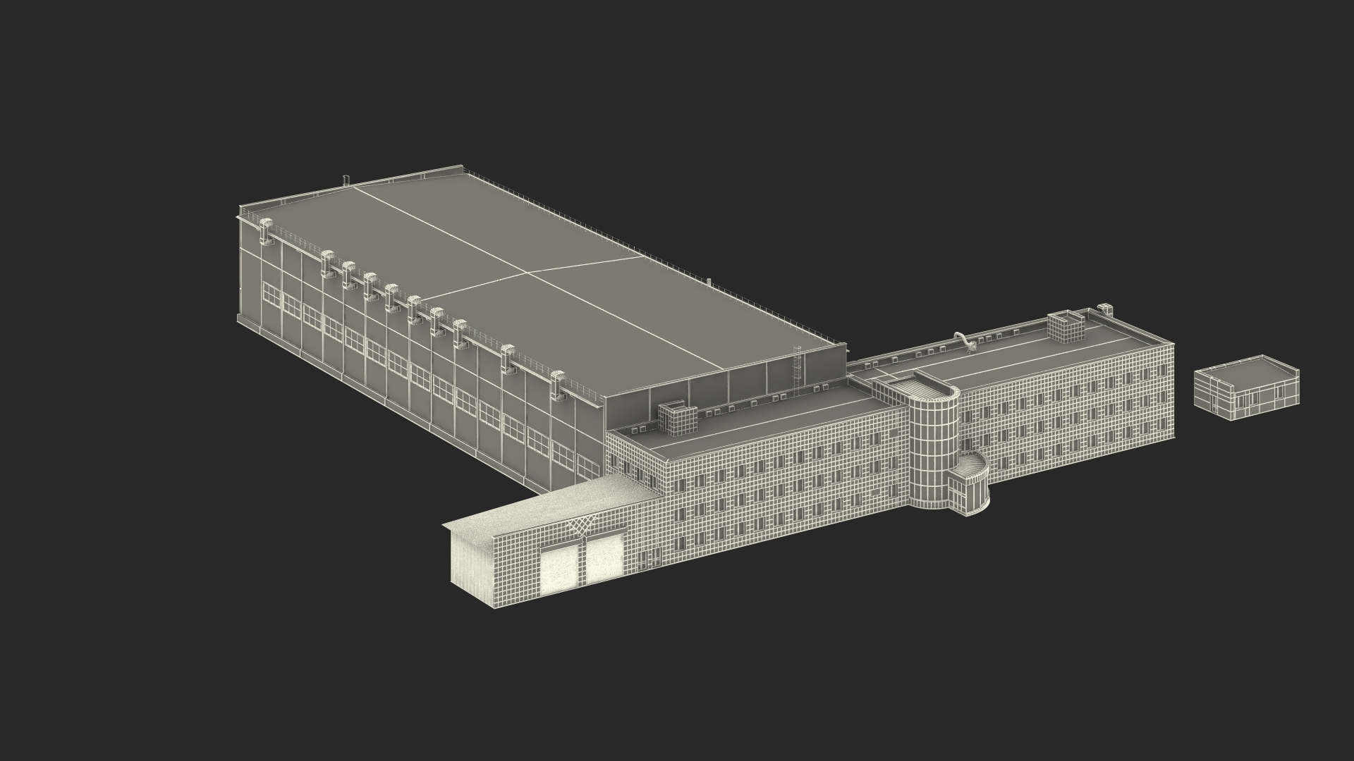 Factory Facility Administrative Building Rigged 3D Model - TurboSquid ...