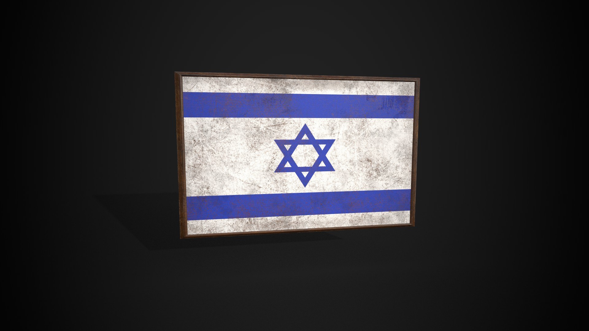 3D Old Picture Frame With Israel Flag - Game Ready PBR Low-poly 3D ...