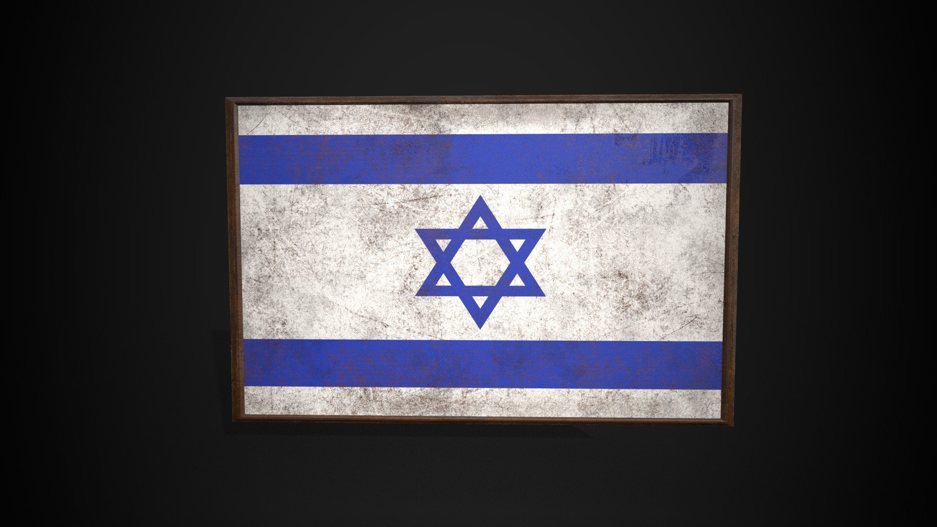 3D Old Picture Frame With Israel Flag - Game Ready PBR Low-poly 3D ...