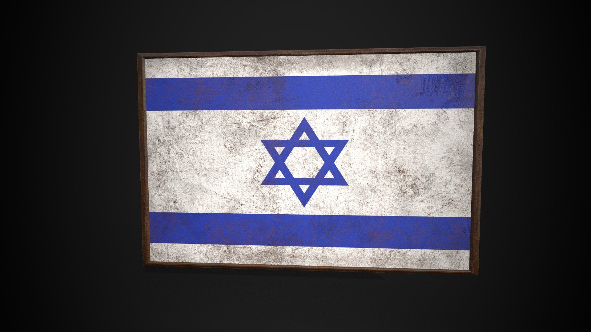 3D Old Picture Frame With Israel Flag - Game Ready PBR Low-poly 3D ...