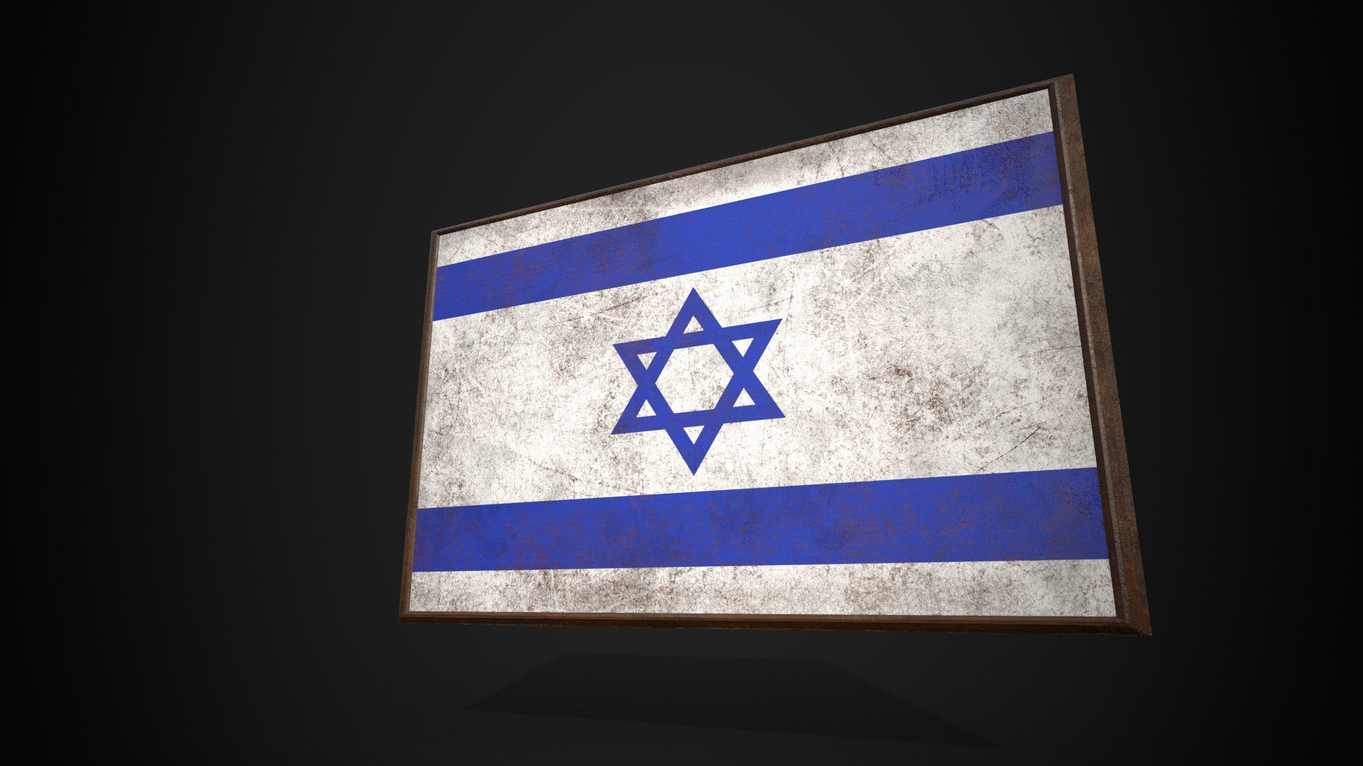 3D Old Picture Frame With Israel Flag - Game Ready PBR Low-poly 3D ...