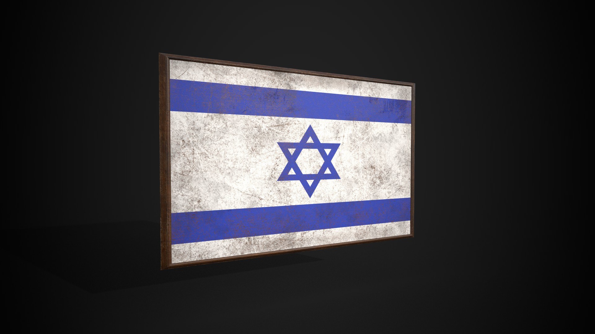 3D Old Picture Frame With Israel Flag - Game Ready PBR Low-poly 3D ...