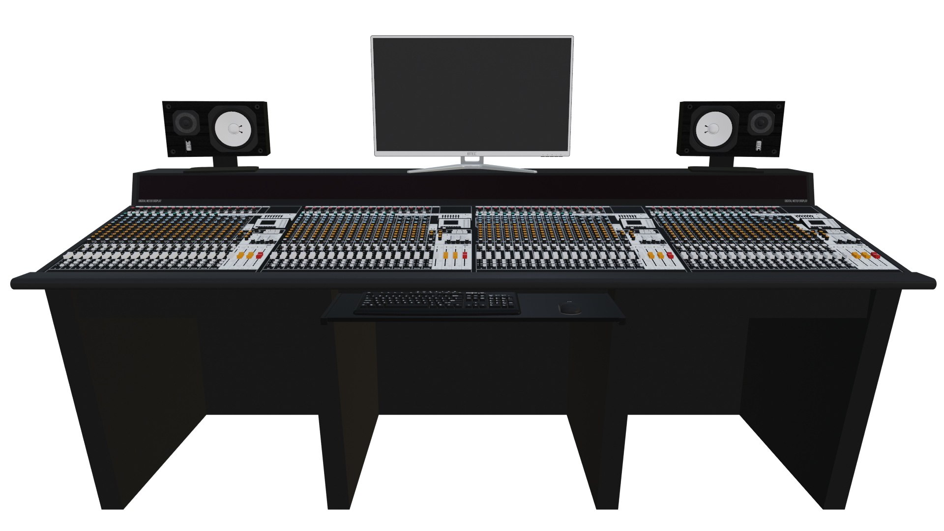 3D Recording Studio Mixing Desk With Monitors Model - TurboSquid 2275803