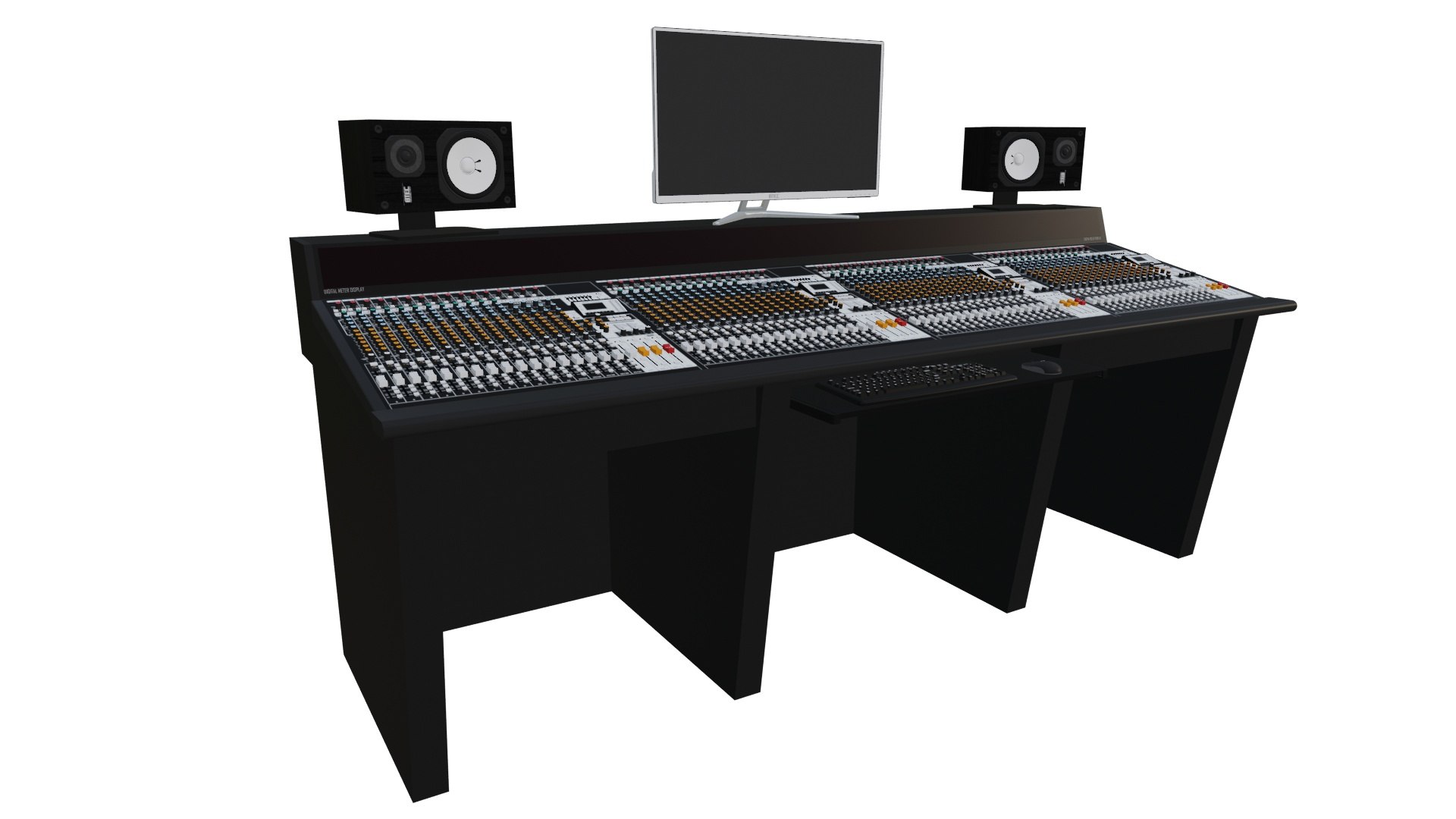 3D Recording Studio Mixing Desk With Monitors Model - TurboSquid 2275803