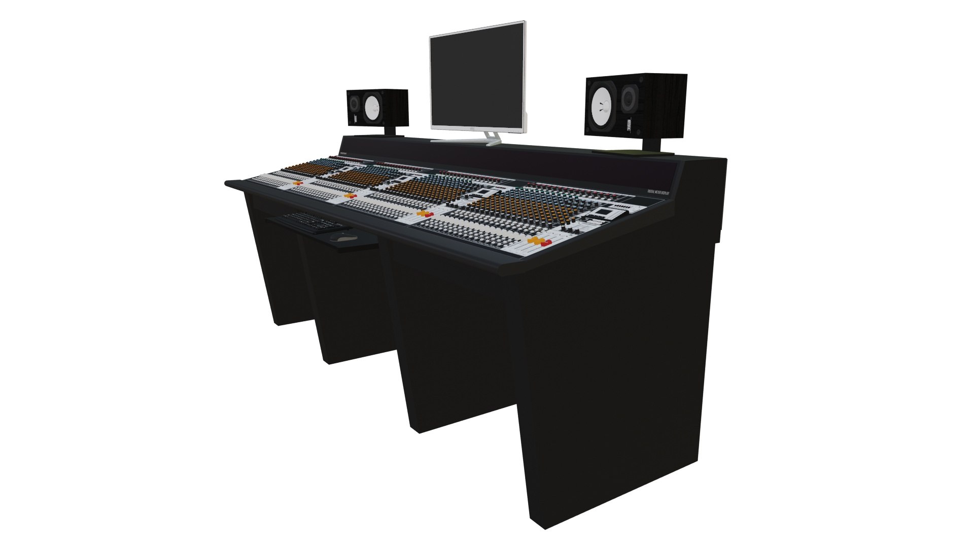 3D Recording Studio Mixing Desk With Monitors Model - TurboSquid 2275803
