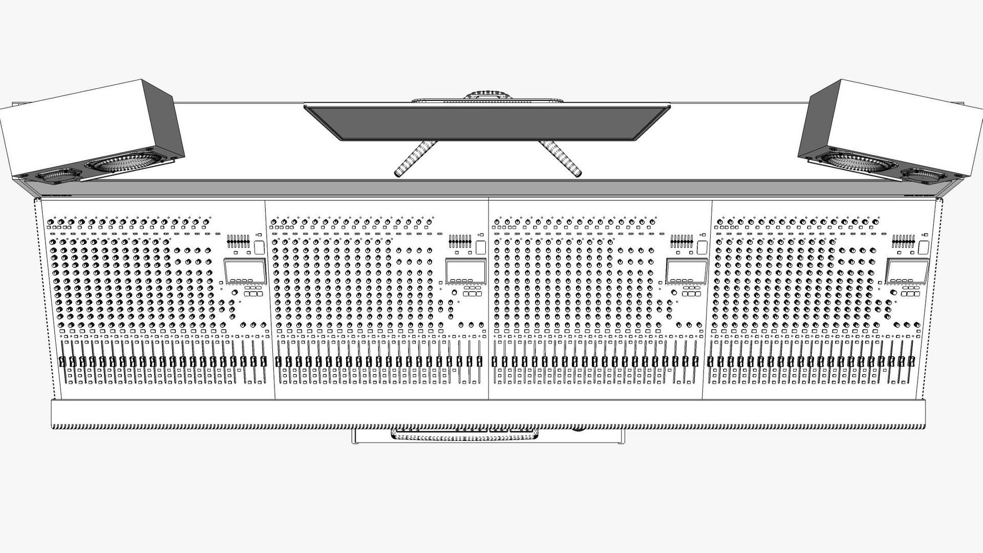 3D Recording Studio Mixing Desk With Monitors Model - TurboSquid 2275803