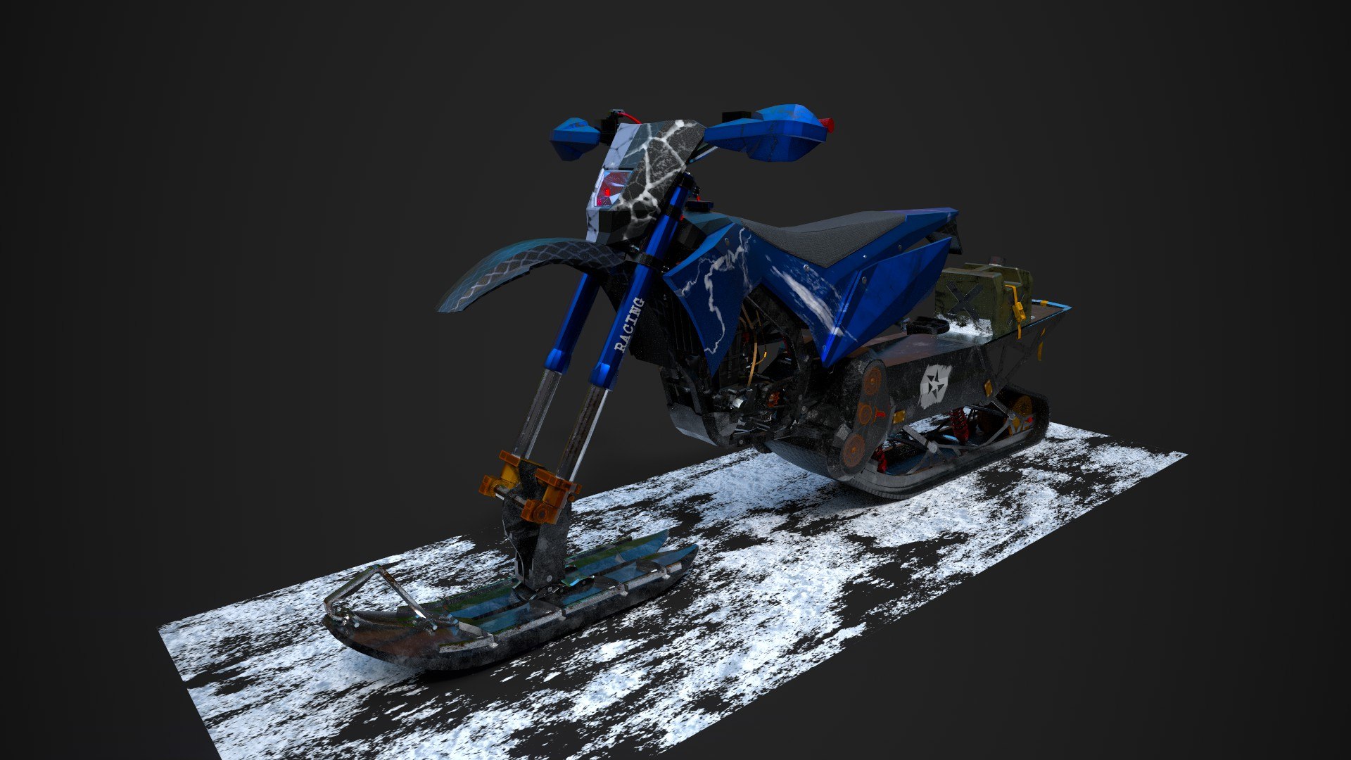 Snow Bike Motor 3D Low Poly Model With 4k PBR Textures 3D Model - TurboSquid 2178625