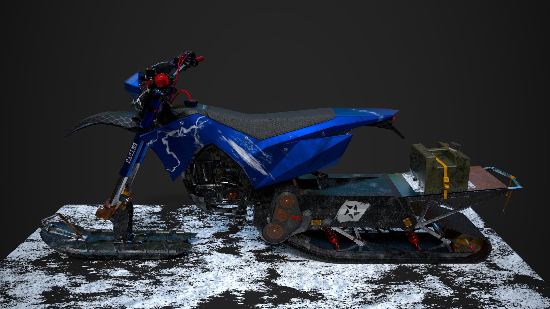 Snow Bike Motor 3D Low Poly Model With 4k PBR Textures 3D Model ...