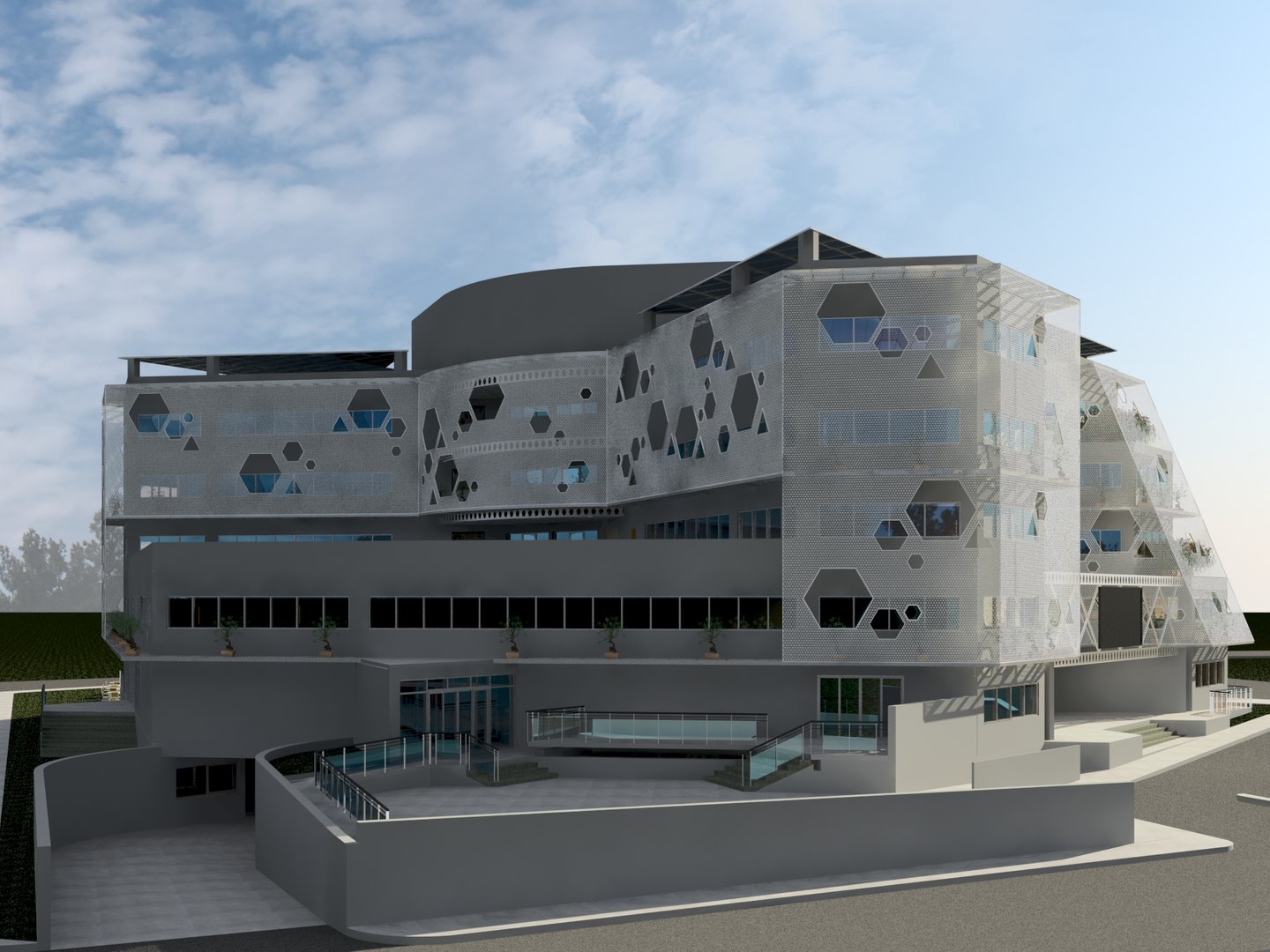 Modern town hall lite 3D model - TurboSquid 1343382