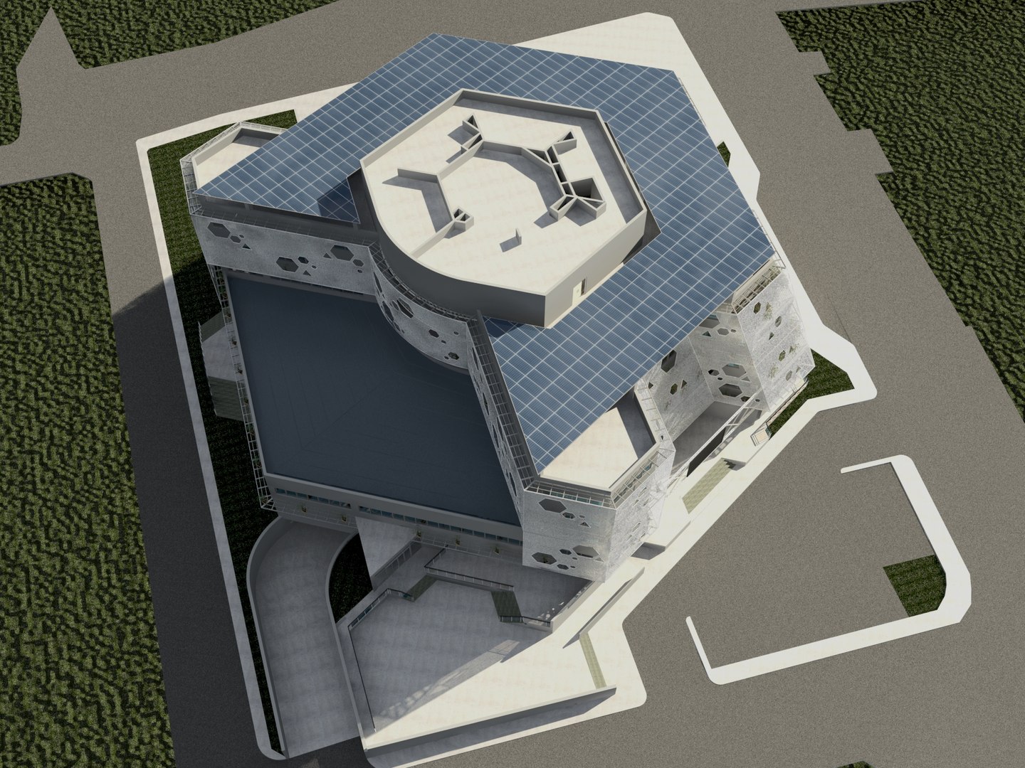 Modern town hall lite 3D model - TurboSquid 1343382