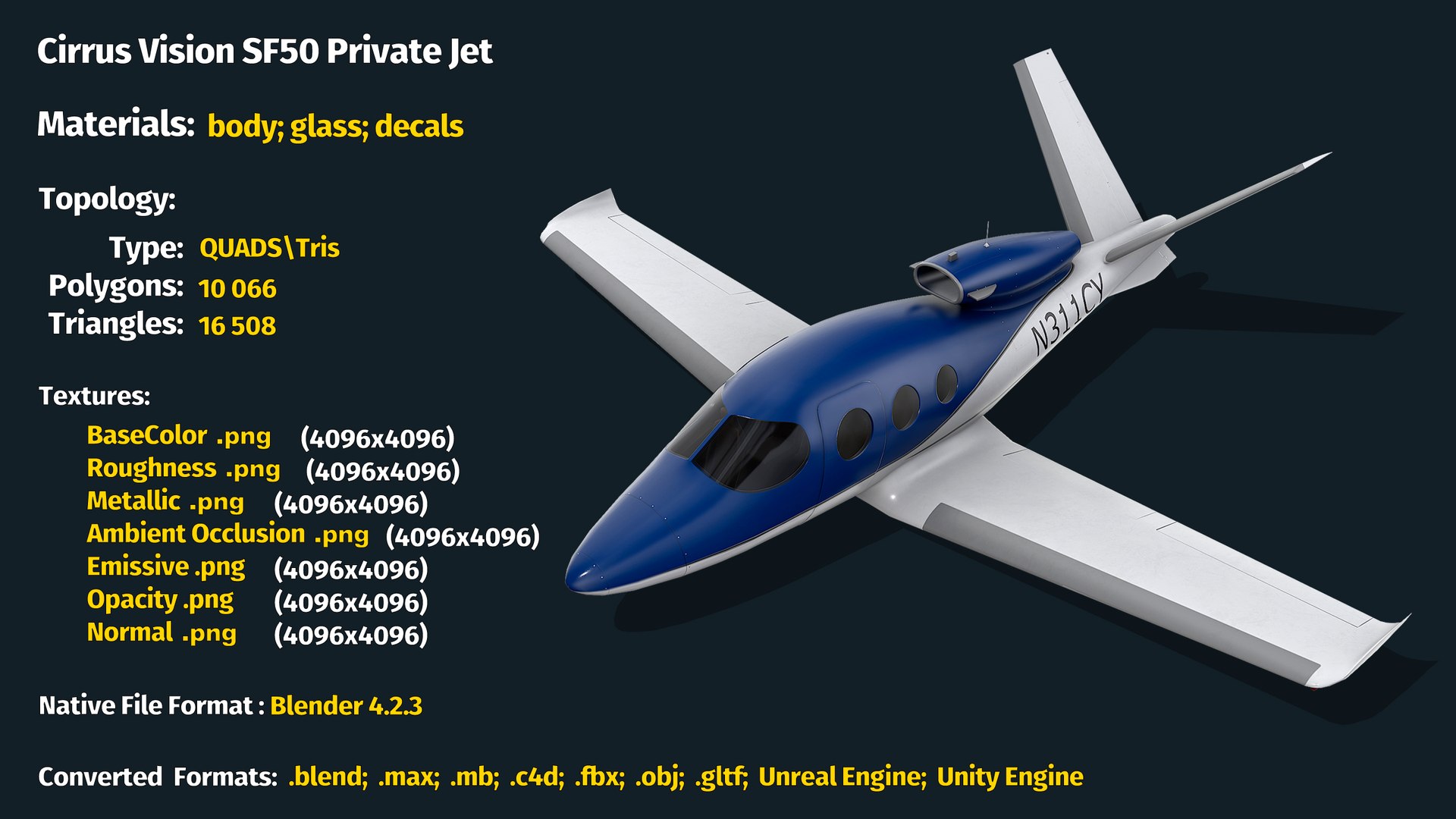 3D Cirrus Vision SF50 Private Jet - TurboSquid 2329954