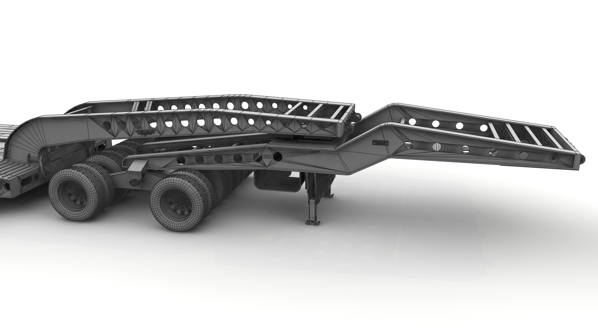 3D Cozad 80-85 Ton 9-Axle Stretch Deck Booster Trailer - TurboSquid 2083051