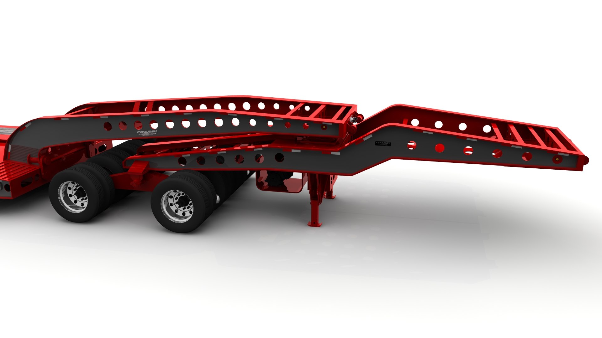 3D Cozad 80-85 Ton 9-Axle Stretch Deck Booster Trailer - TurboSquid 2083051