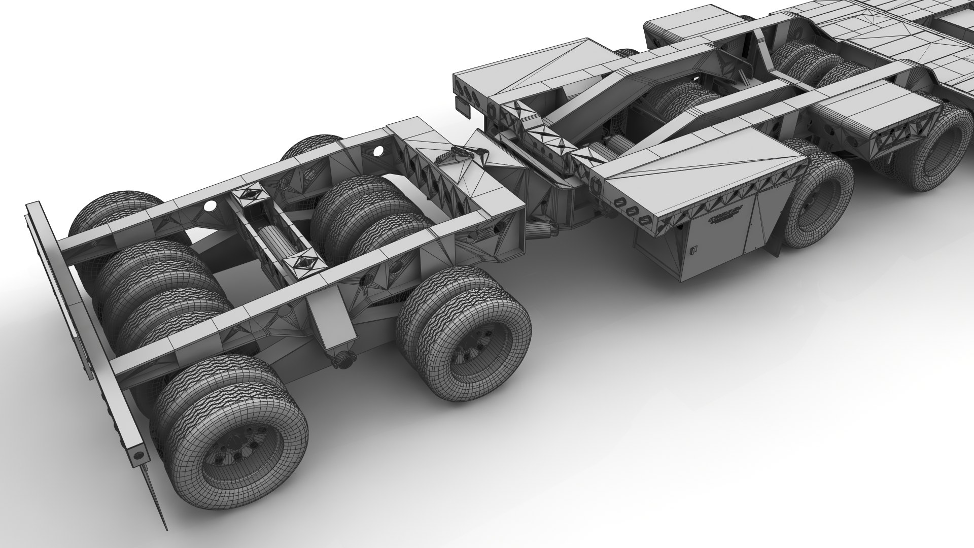 3D Cozad 80-85 Ton 9-Axle Stretch Deck Booster Trailer - TurboSquid 2083051