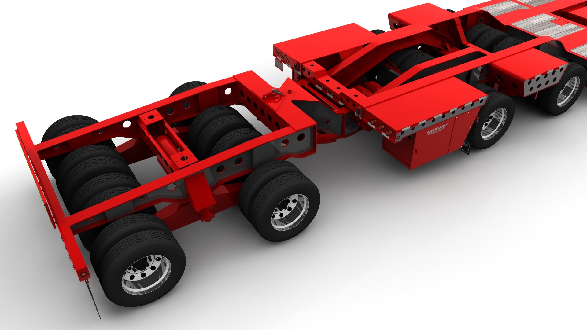 3D Cozad 80-85 Ton 9-Axle Stretch Deck Booster Trailer - TurboSquid 2083051