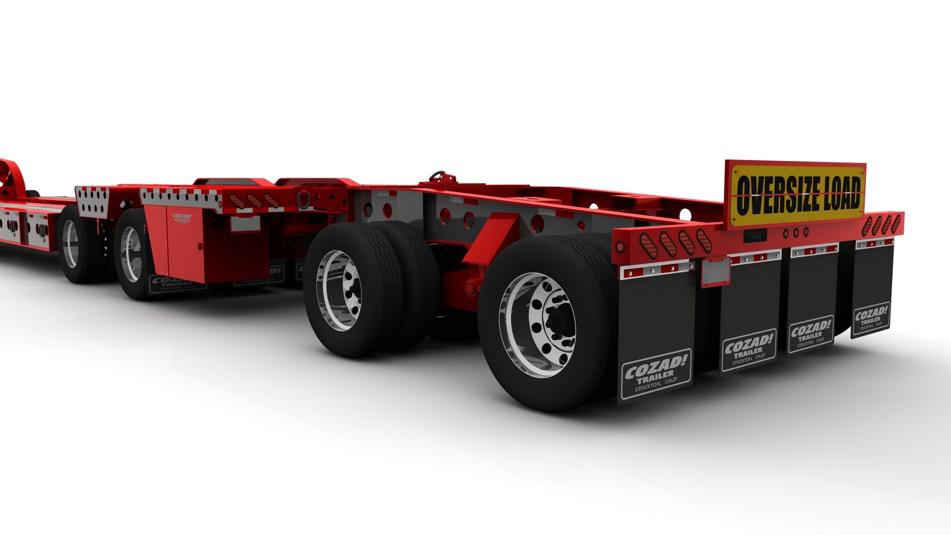 3D Cozad 80-85 Ton 9-Axle Stretch Deck Booster Trailer - TurboSquid 2083051