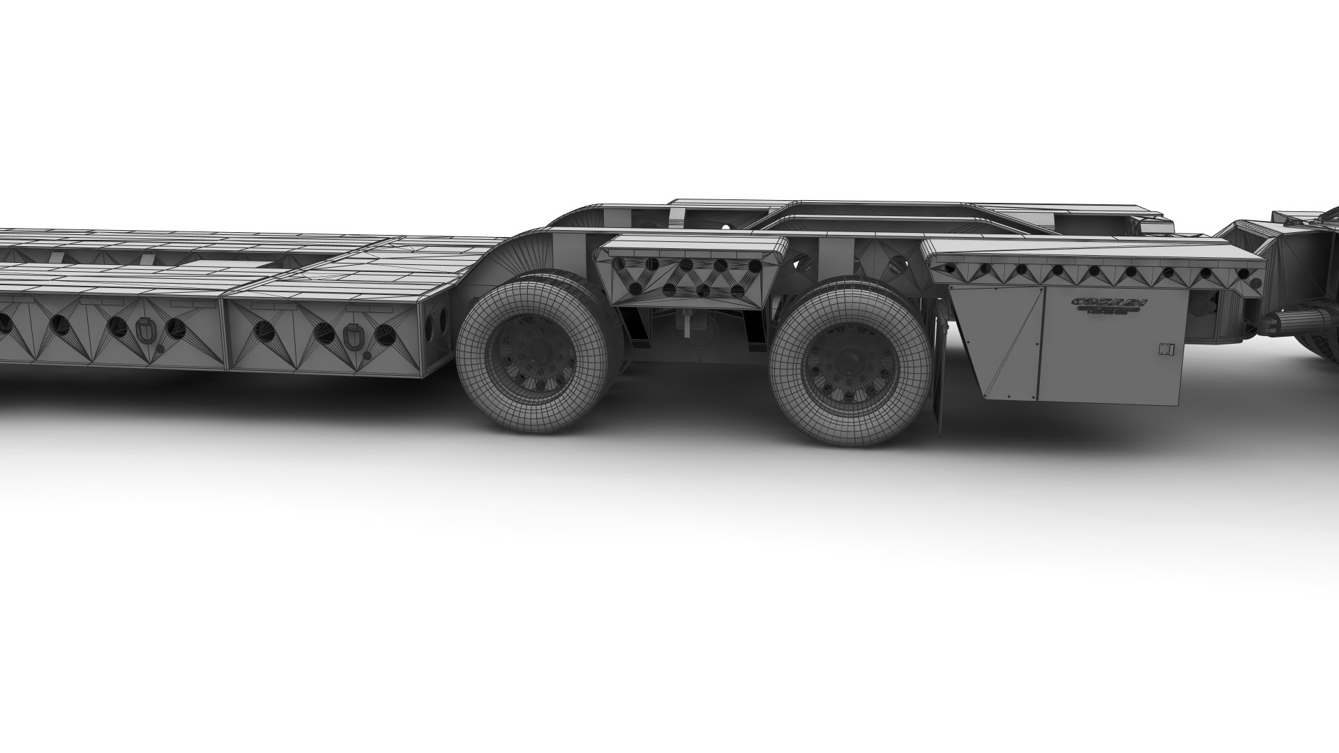 3D Cozad 80-85 Ton 9-Axle Stretch Deck Booster Trailer - TurboSquid 2083051