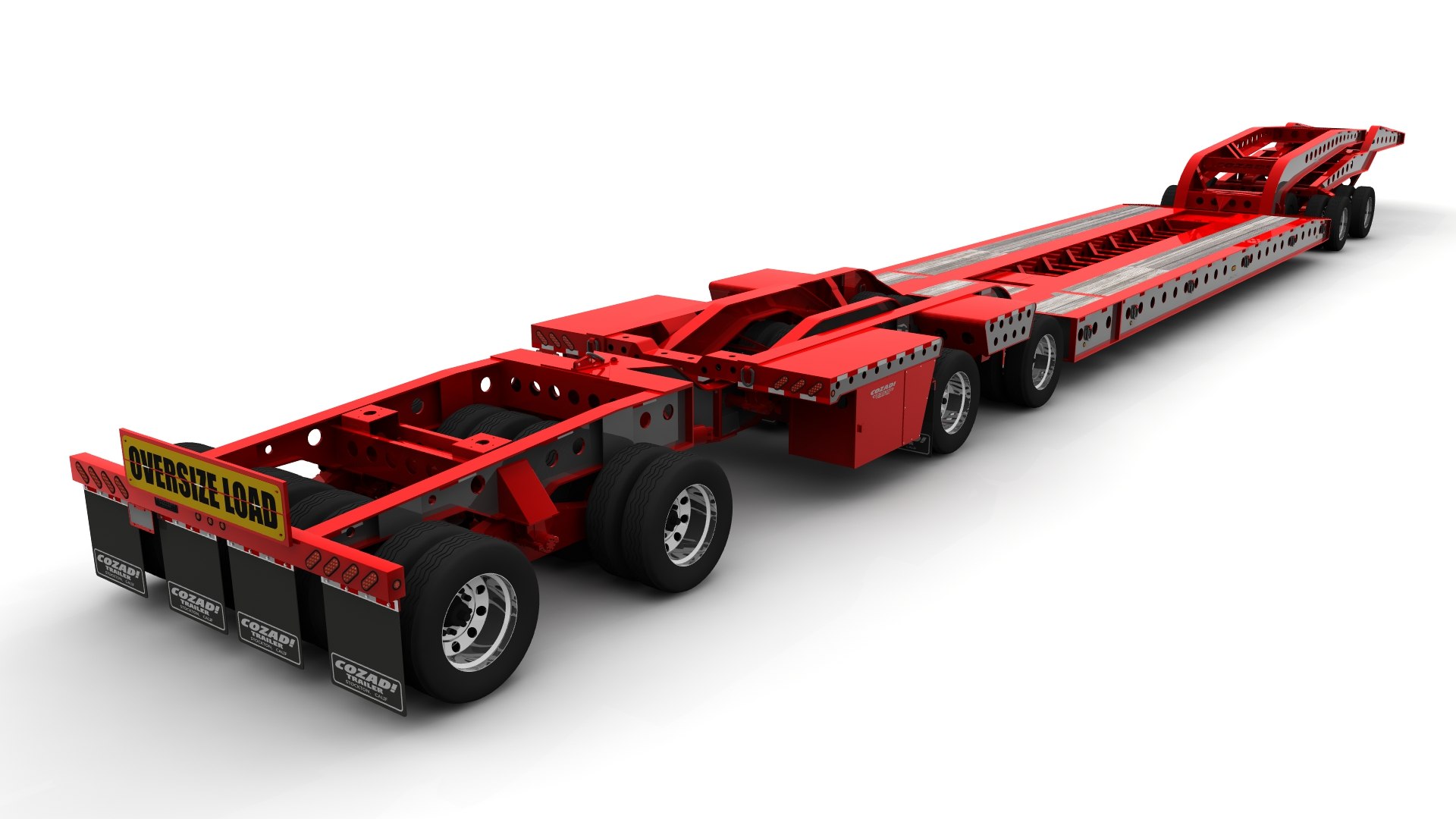 3D Cozad 80-85 Ton 9-Axle Stretch Deck Booster Trailer - TurboSquid 2083051