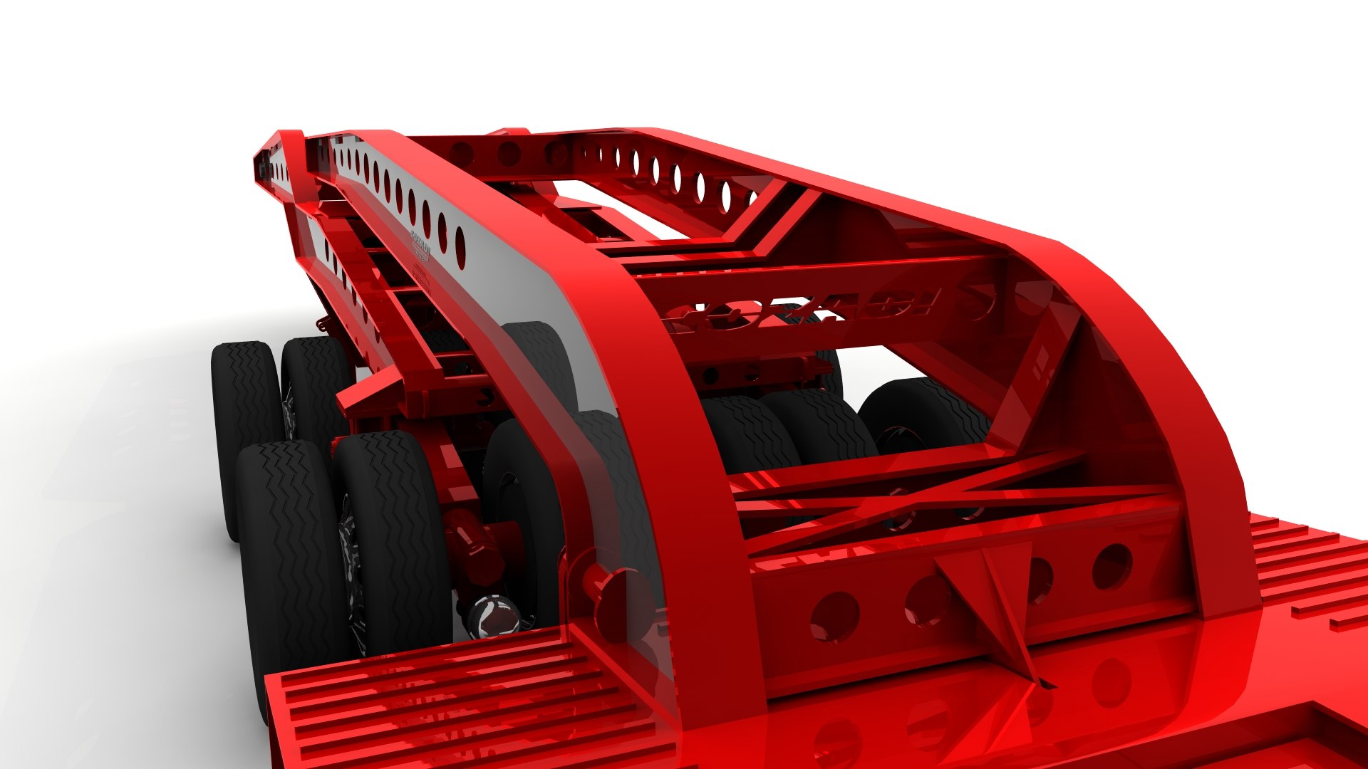 3D Cozad 80-85 Ton 9-Axle Stretch Deck Booster Trailer - TurboSquid 2083051