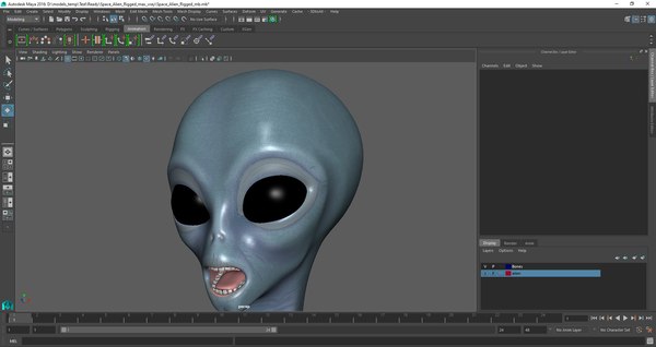 modelo 3d Space Alien preparado para Maya - TurboSquid 1605458