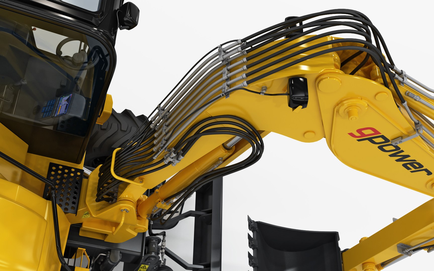 3D Wheeled Mini Excavator Generic - TurboSquid 2041646