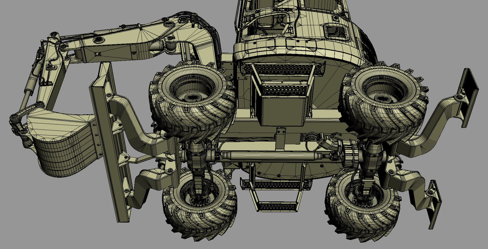 3D Wheeled Mini Excavator Generic - TurboSquid 2041646