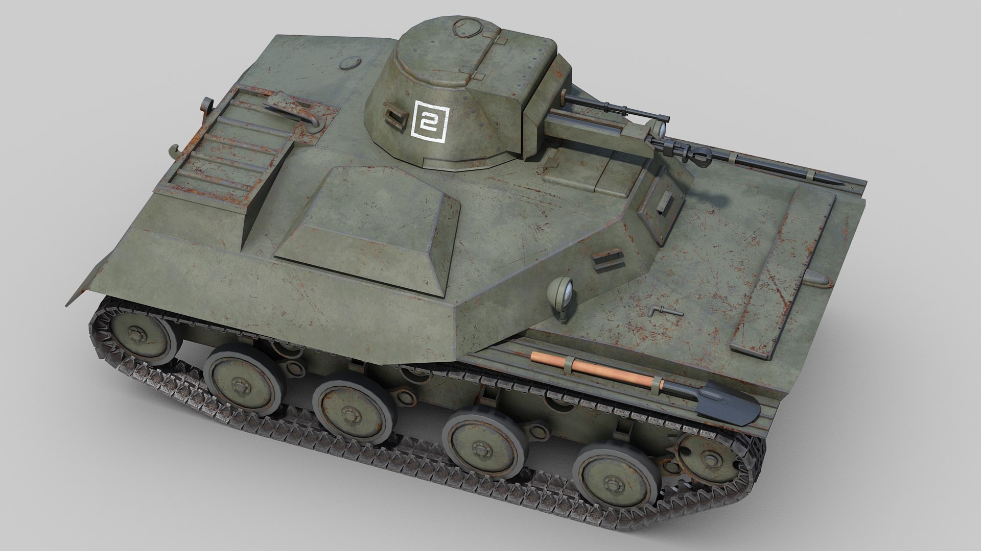 3D Ww2 Amphibious T40 Tank Track Model - TurboSquid 1632797