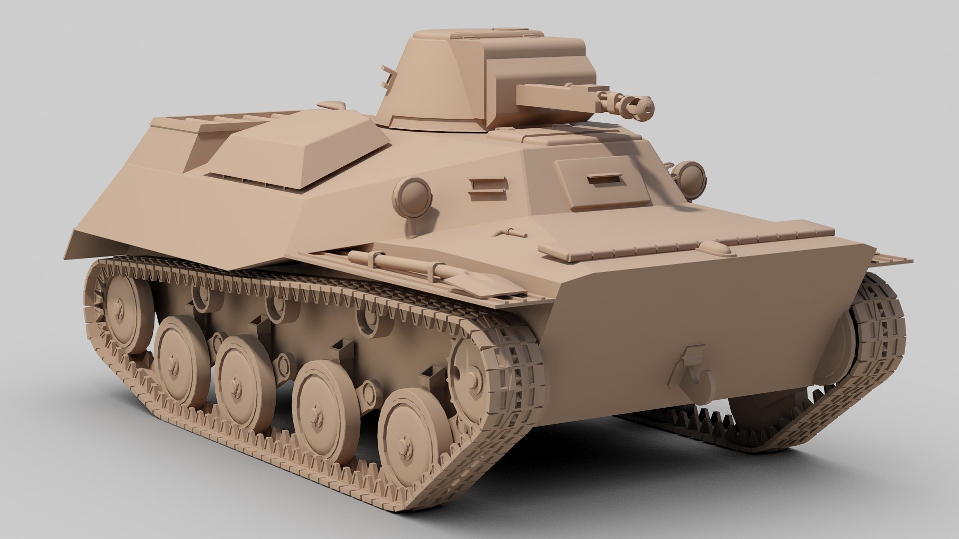 3D Ww2 Amphibious T40 Tank Track Model - TurboSquid 1632797