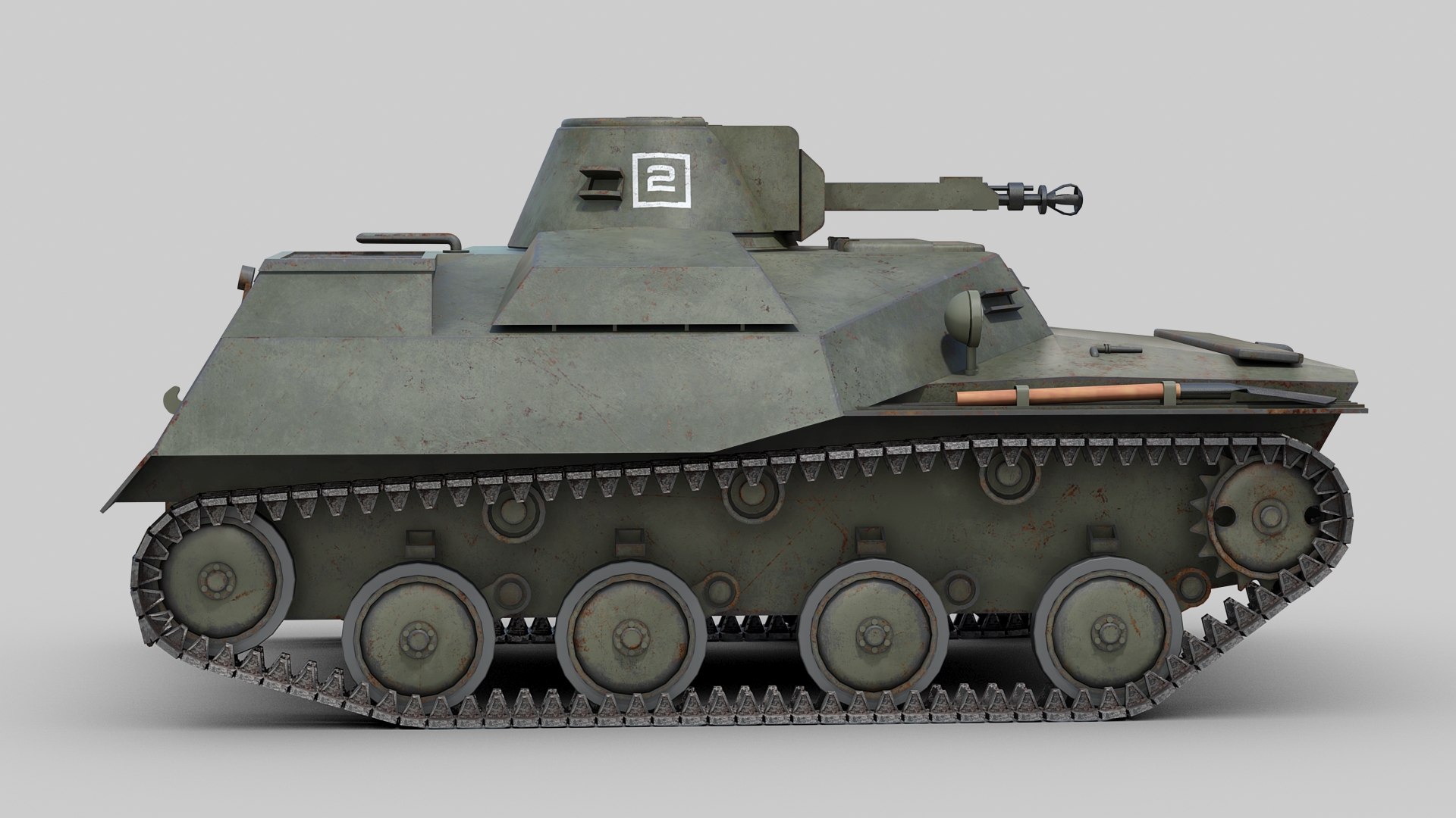 3D Ww2 Amphibious T40 Tank Track Model - TurboSquid 1632797