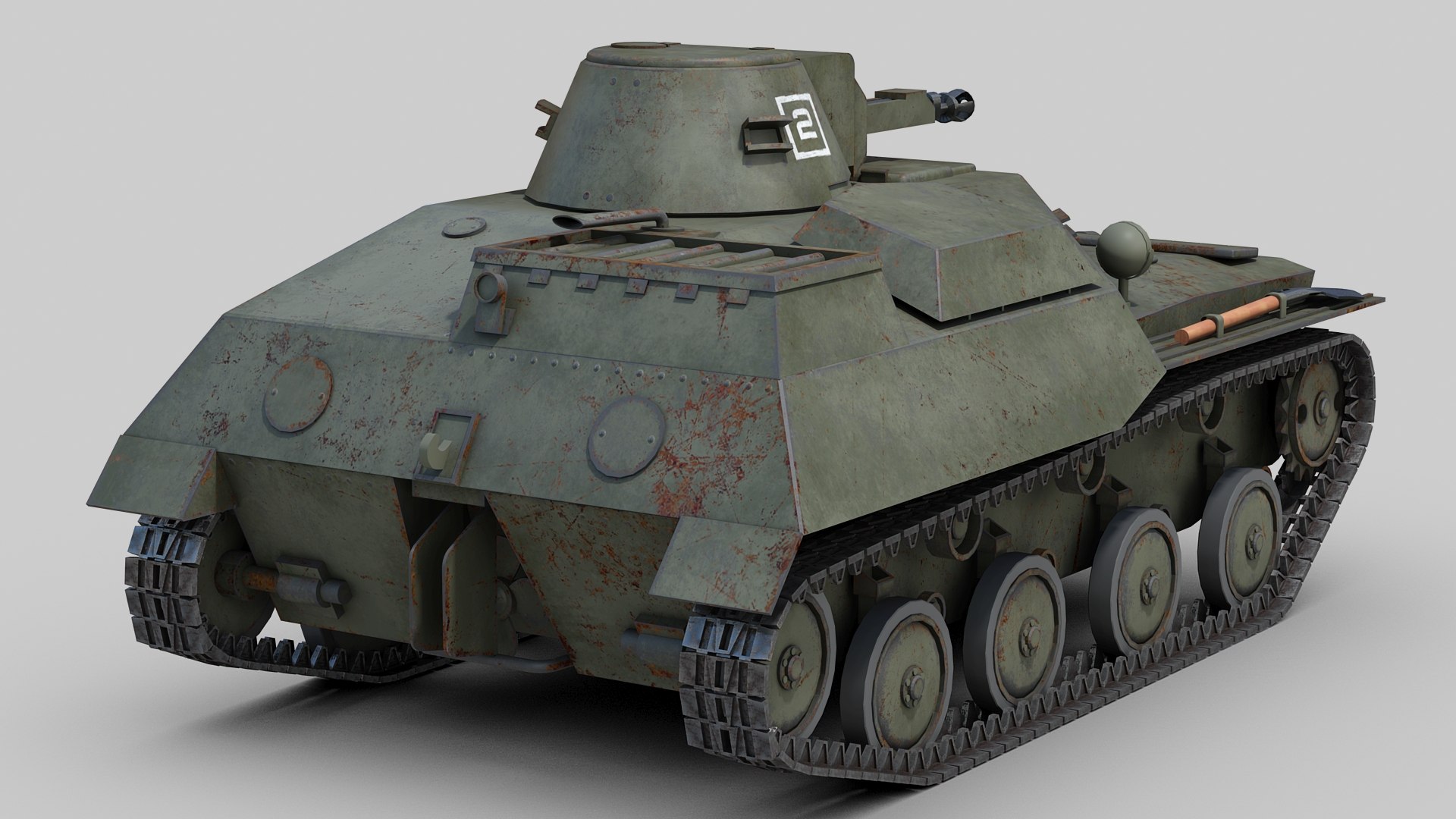 3D Ww2 Amphibious T40 Tank Track Model - TurboSquid 1632797