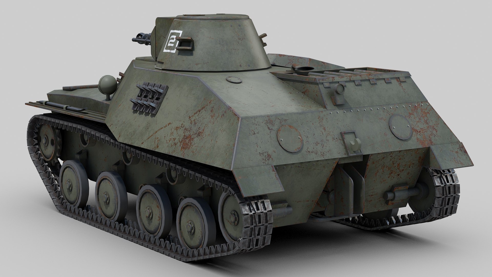 3D Ww2 Amphibious T40 Tank Track Model - TurboSquid 1632797