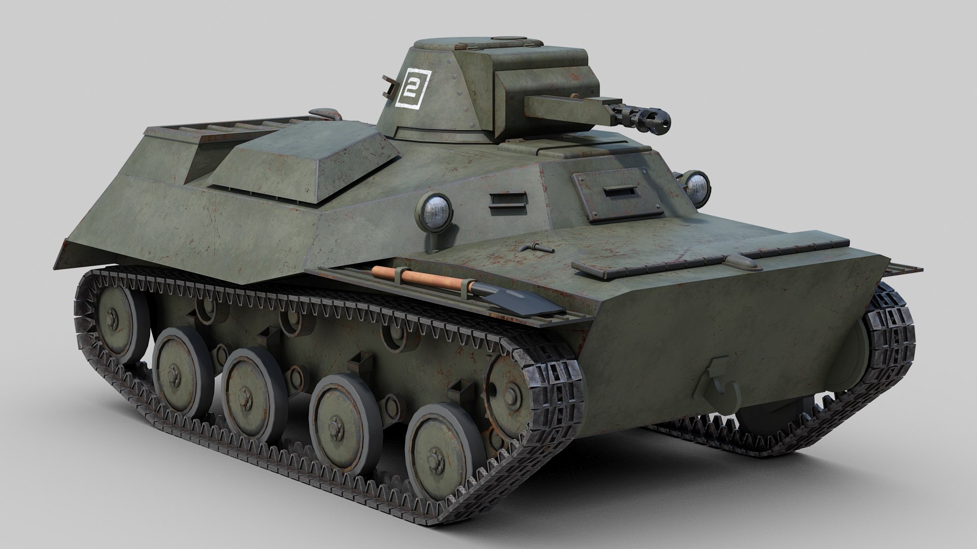 3D Ww2 Amphibious T40 Tank Track Model - TurboSquid 1632797