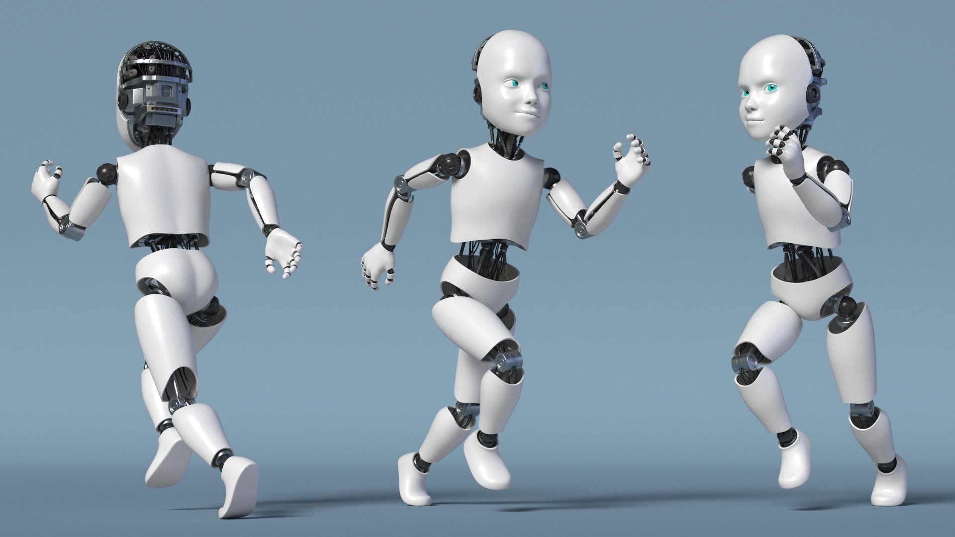 3D Cyborg Baby In Running Pose Model - TurboSquid 2378288
