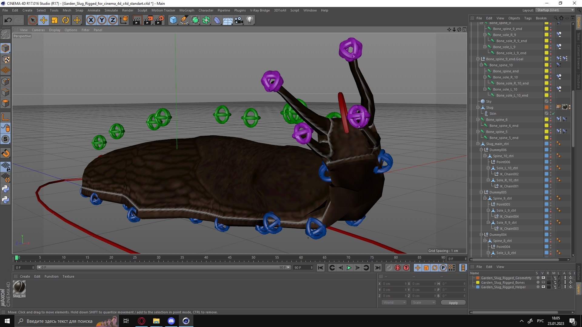 Garden Slug Rigged for Cinema 4D 3D model - TurboSquid 2018542