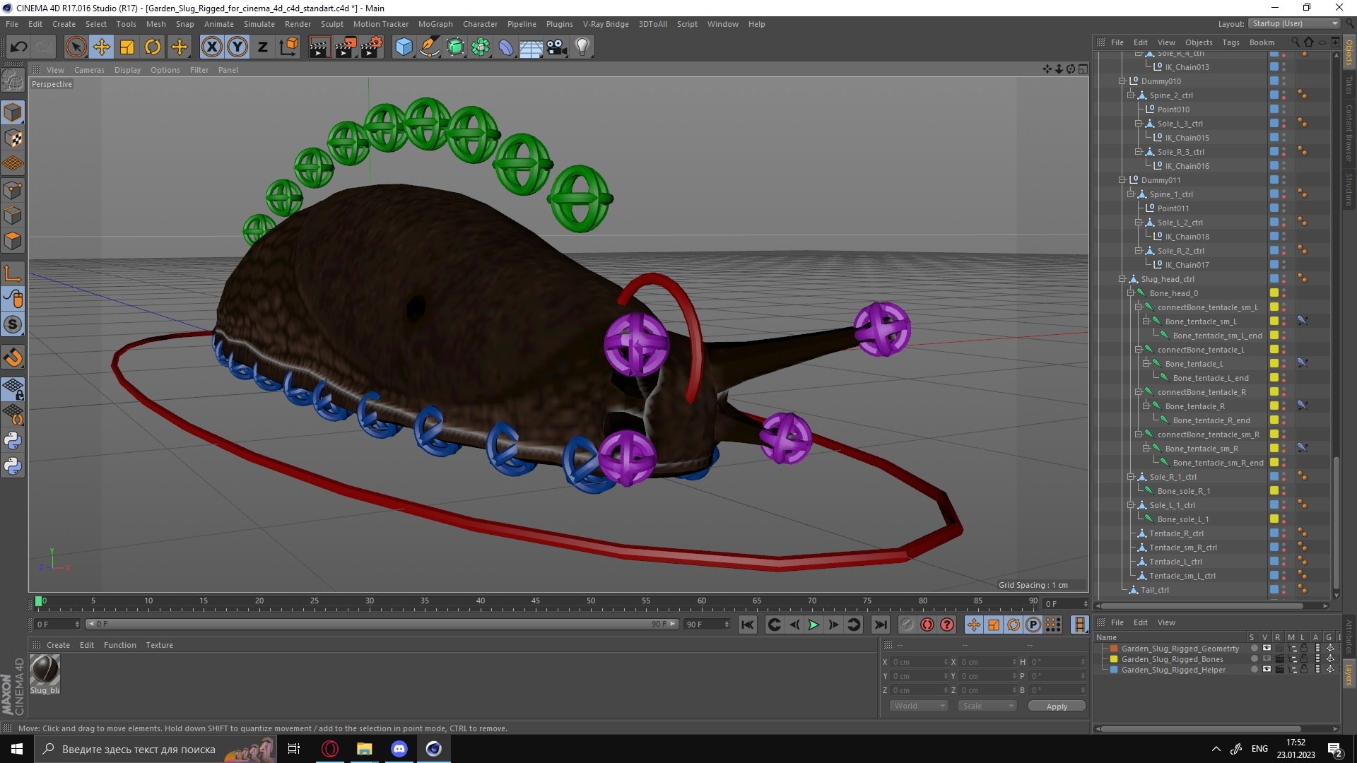 Garden Slug Rigged for Cinema 4D 3D model - TurboSquid 2018542