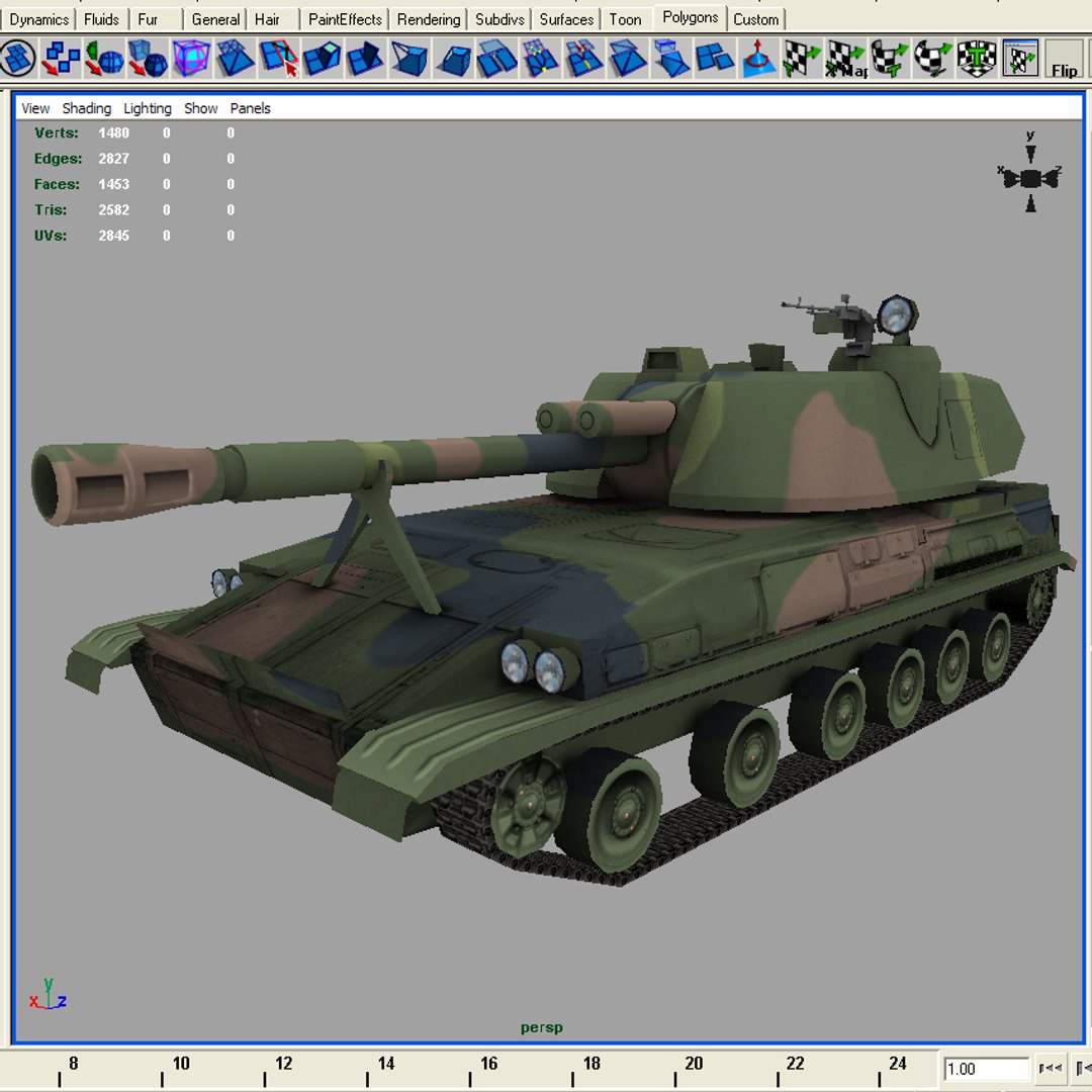 2s3 Akatsiya Tank 3d Model