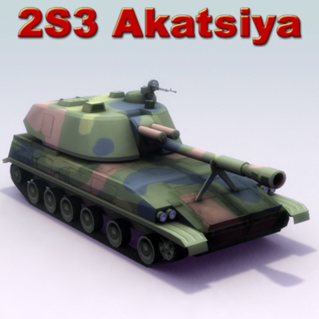 2s3 Akatsiya Tank 3d Model