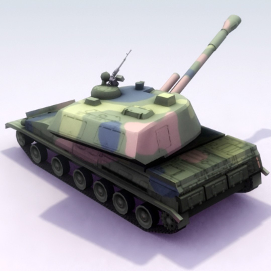 2s3 Akatsiya Tank 3d Model