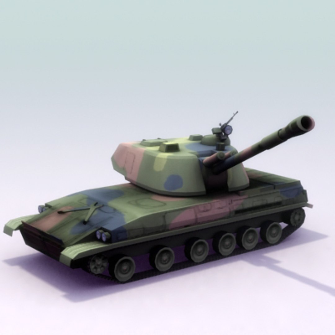 2s3 Akatsiya Tank 3d Model