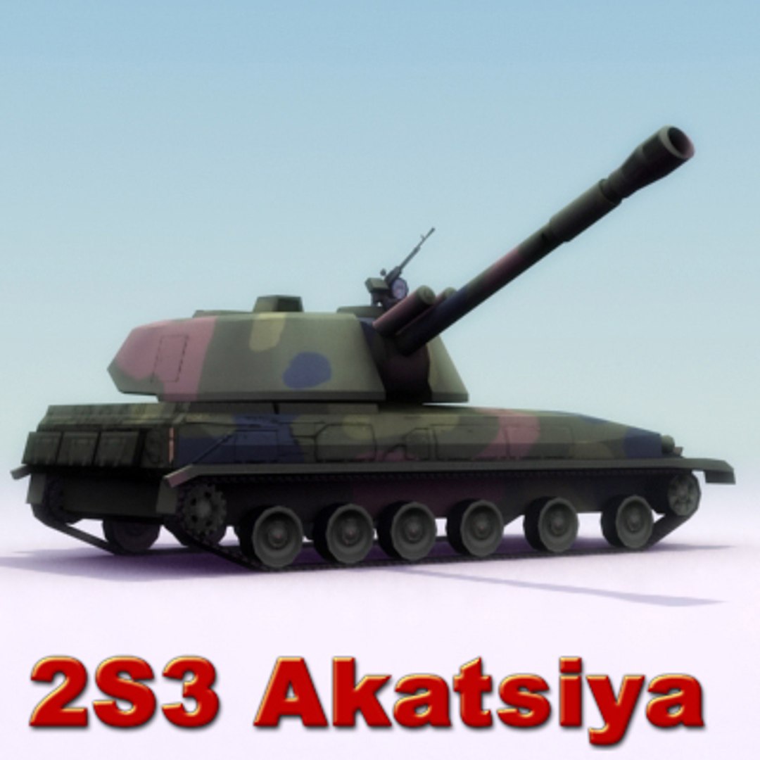 2s3 Akatsiya Tank 3d Model