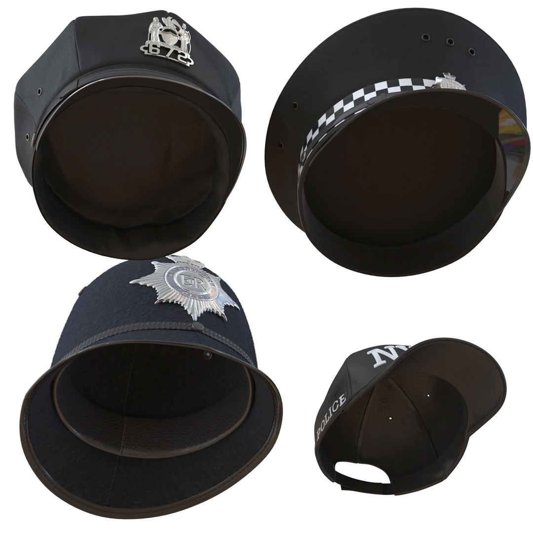 3ds police hats 2