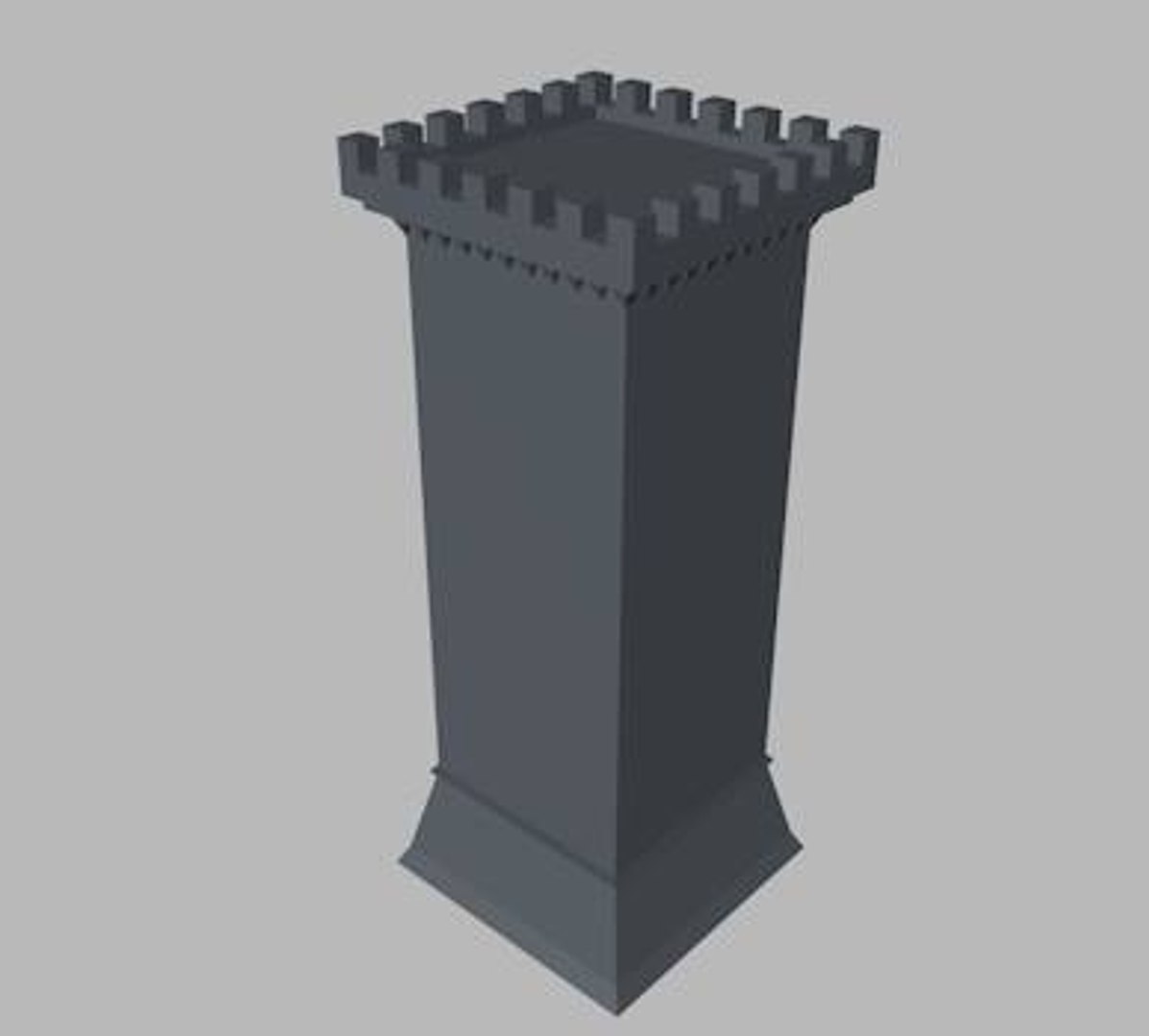 Square Castle Wall Tower Dxf