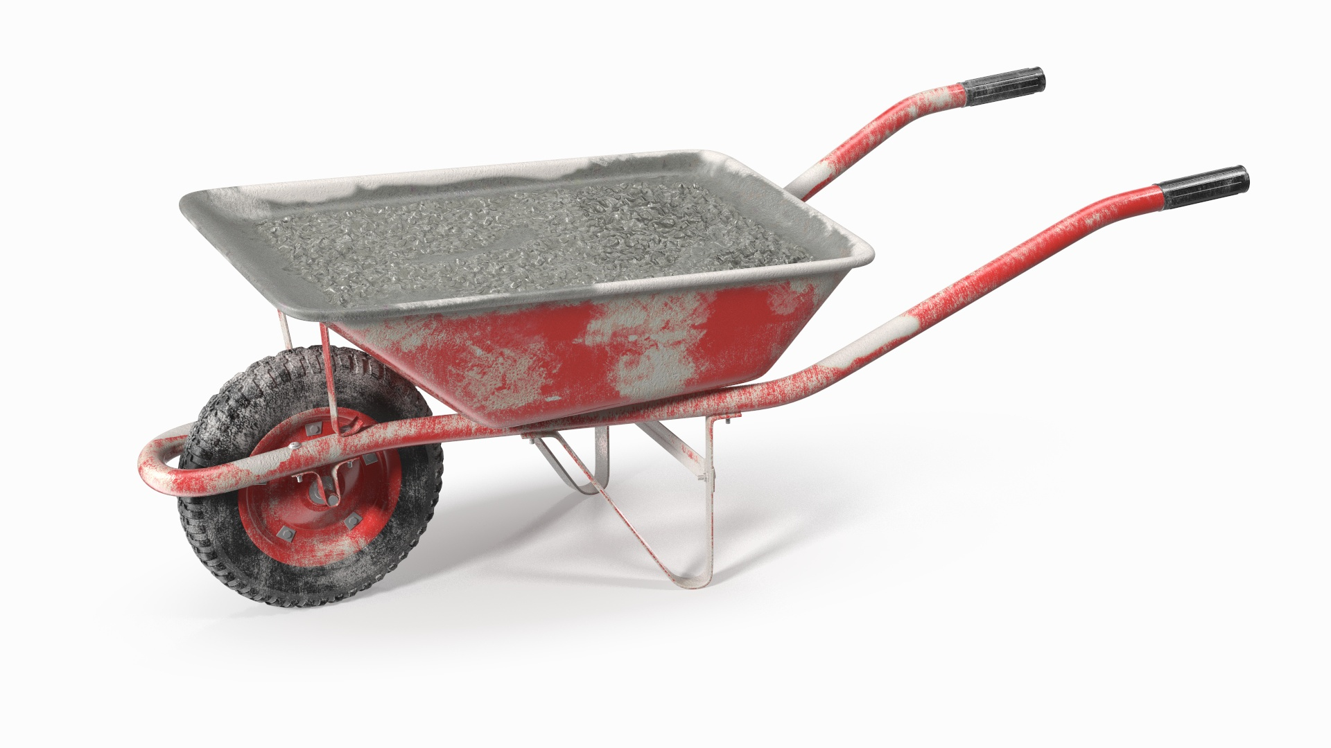 Wheelbarrow With Cement Red 3D Model - TurboSquid 2169059