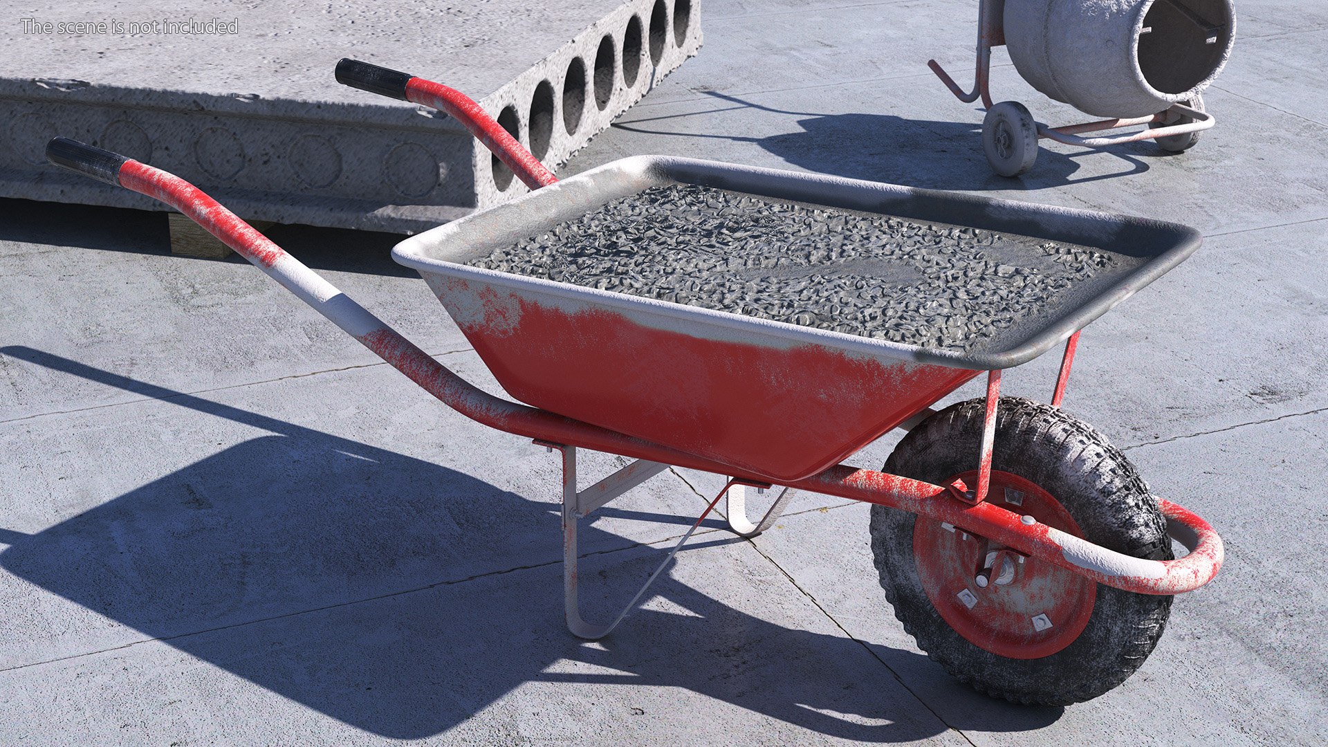 Wheelbarrow With Cement Red 3D Model - TurboSquid 2169059