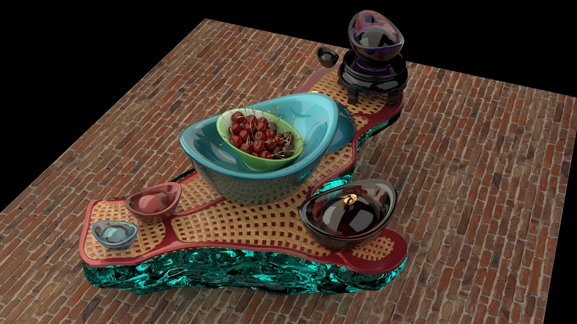 3D Chinese gold Ingot and cheery model - TurboSquid 2150359