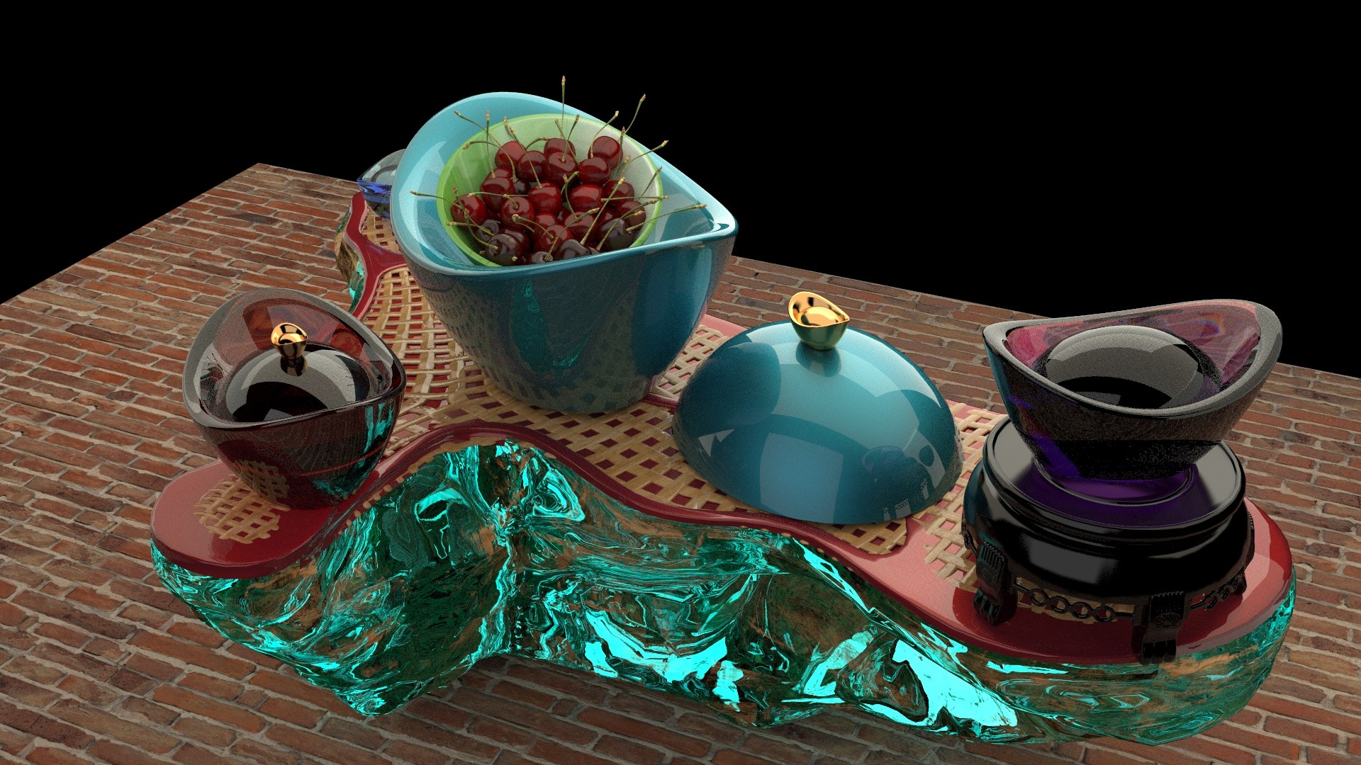 3D Chinese gold Ingot and cheery model - TurboSquid 2150359